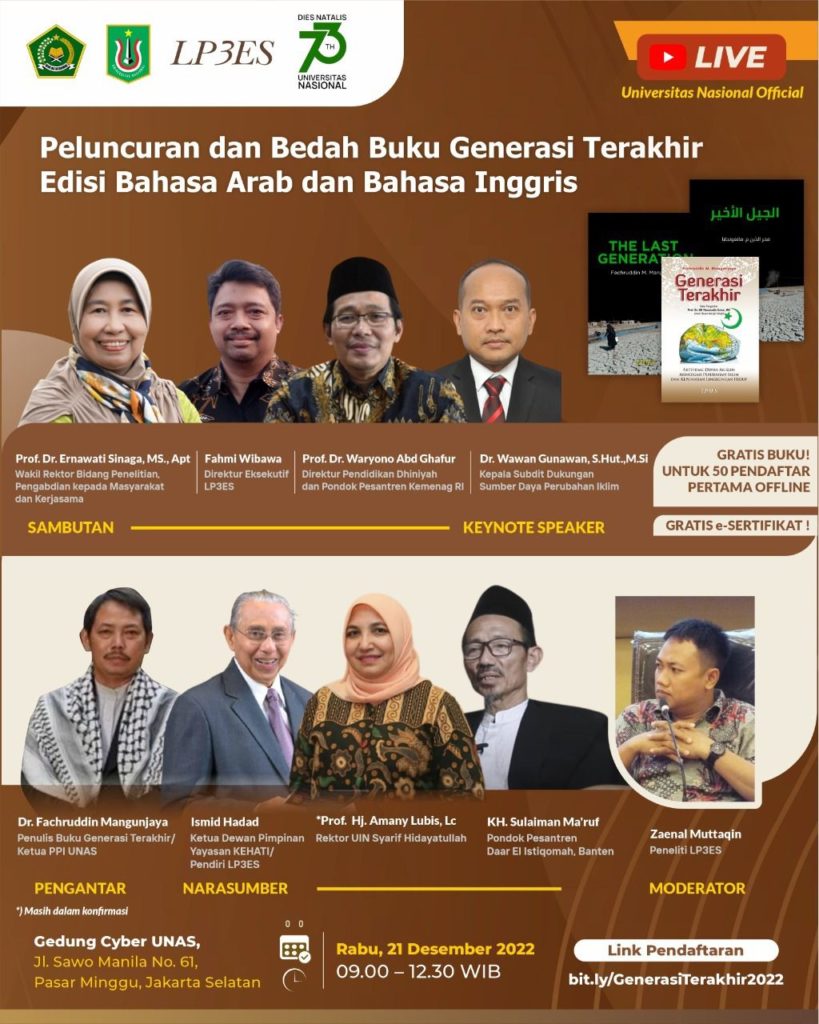 Peluncuran dan Bedah Buku “GENERASI TERAKHIR” Edisi Bahasa Arab dan Bahasa Inggris – PPI UNAS